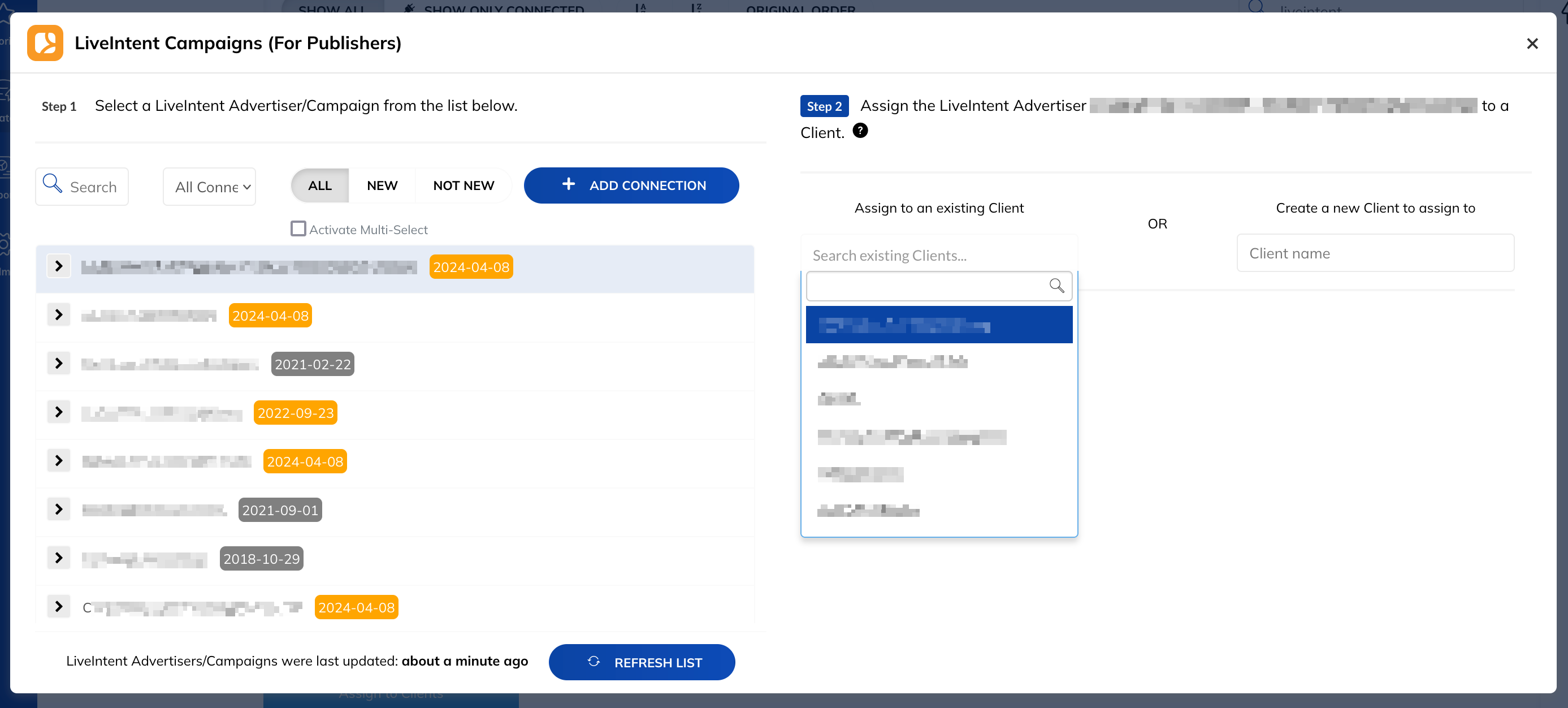 LiveIntent Campaigns - Support Guide – TapClicks