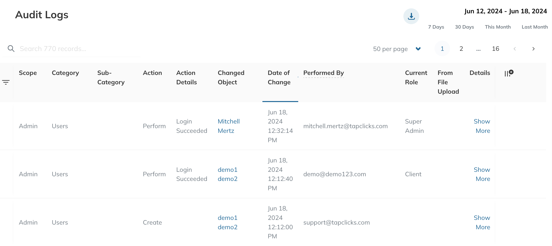 Understanding Audit Logs – TapClicks